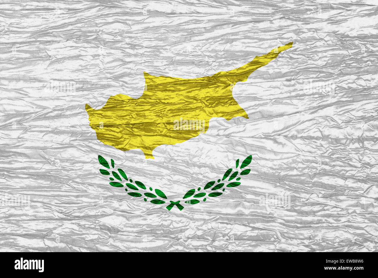 Cyprus flag or Cypriot banner on canvas texture Stock Photo - Alamy