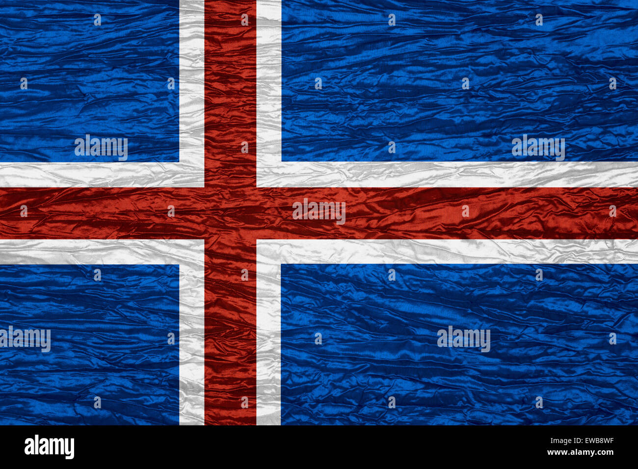 Iceland flag or Icelandic banner on canvas texture Stock Photo - Alamy