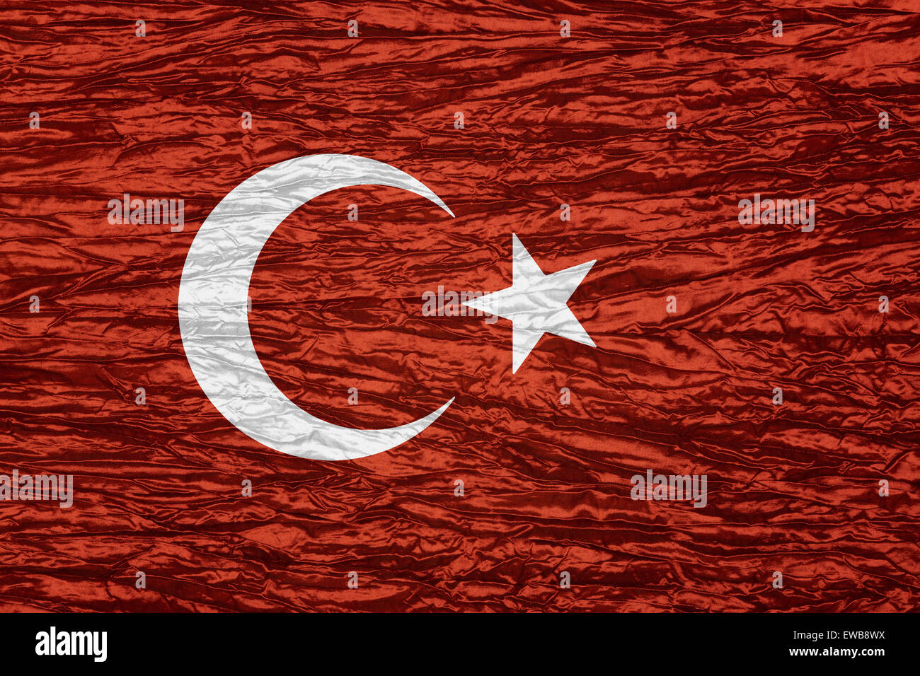 flag of Turkey or Turkish banner on canvas texture Stock Photo - Alamy
