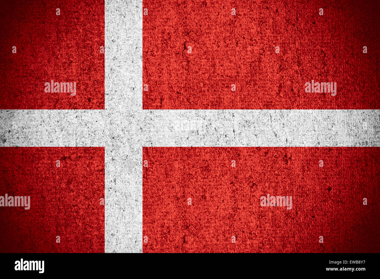 flag of Denmark or Danish banner on rough pattern texture Stock Photo ...
