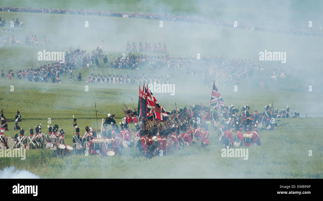Spectacular reenactment of the Battle of Waterloo on the original ...