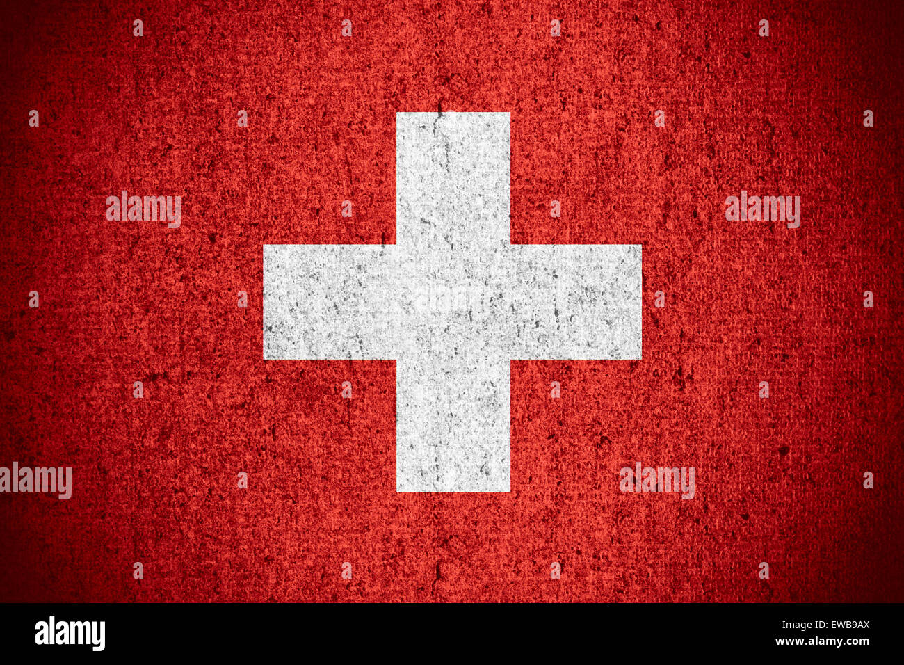 flag of Switzerland or Swiss banner on rough pattern texture Stock ...