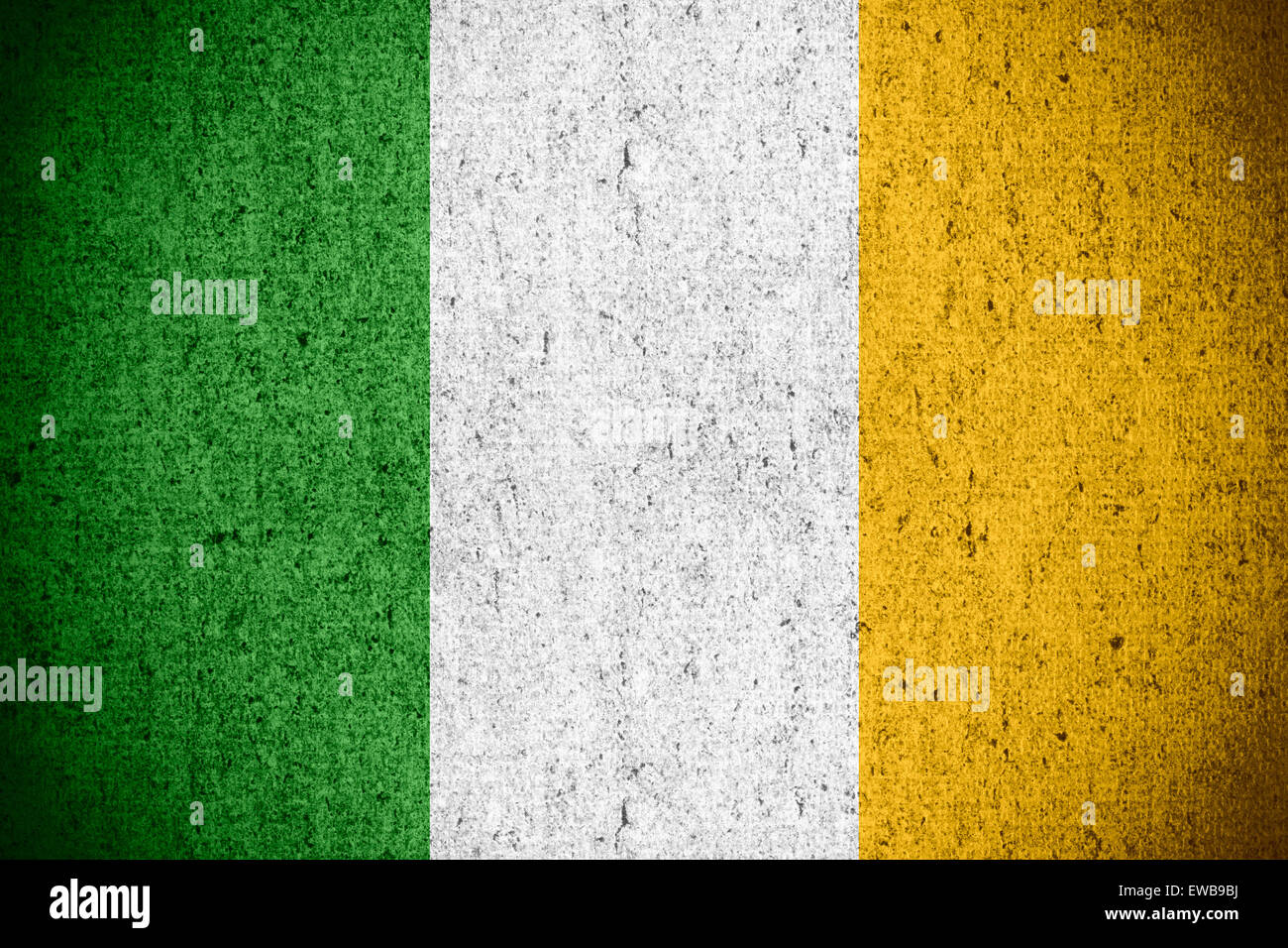 flag of Ireland or Irish banner on rough pattern texture Stock Photo ...