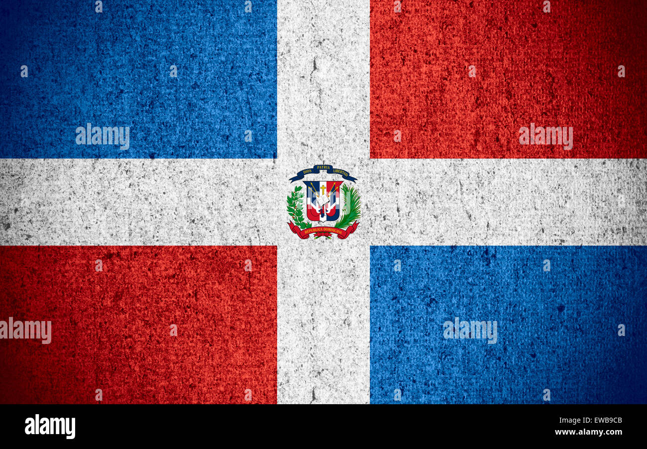 flag of Dominican Republic or banner on rough pattern texture Stock ...