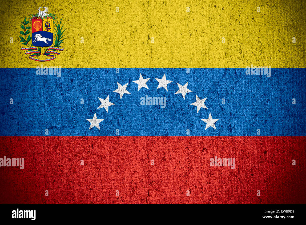 flag of Venezuela or Venezuelan banner on rough pattern texture Stock ...