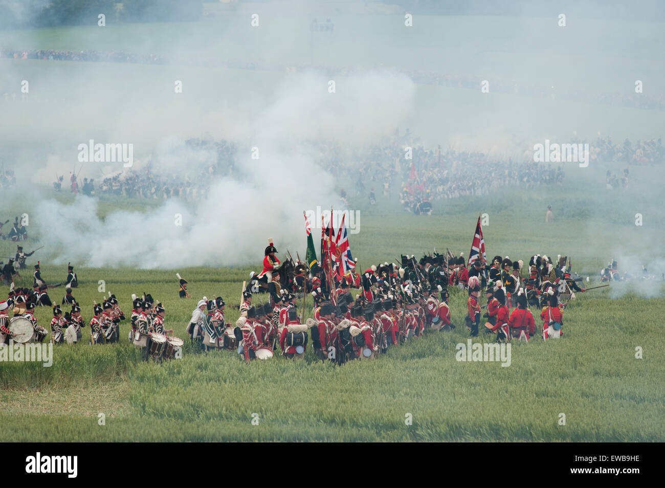 Spectacular reenactment of the Battle of Waterloo on the original ...