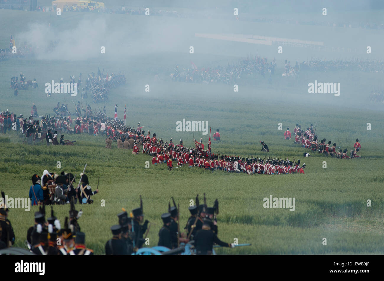 Spectacular reenactment of the Battle of Waterloo on the original ...
