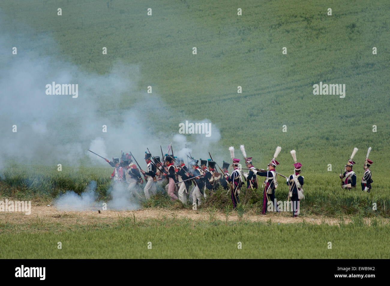 Spectacular reenactment of the Battle of Waterloo on the original ...