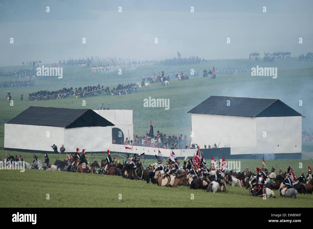 Spectacular reenactment of the Battle of Waterloo on the original ...