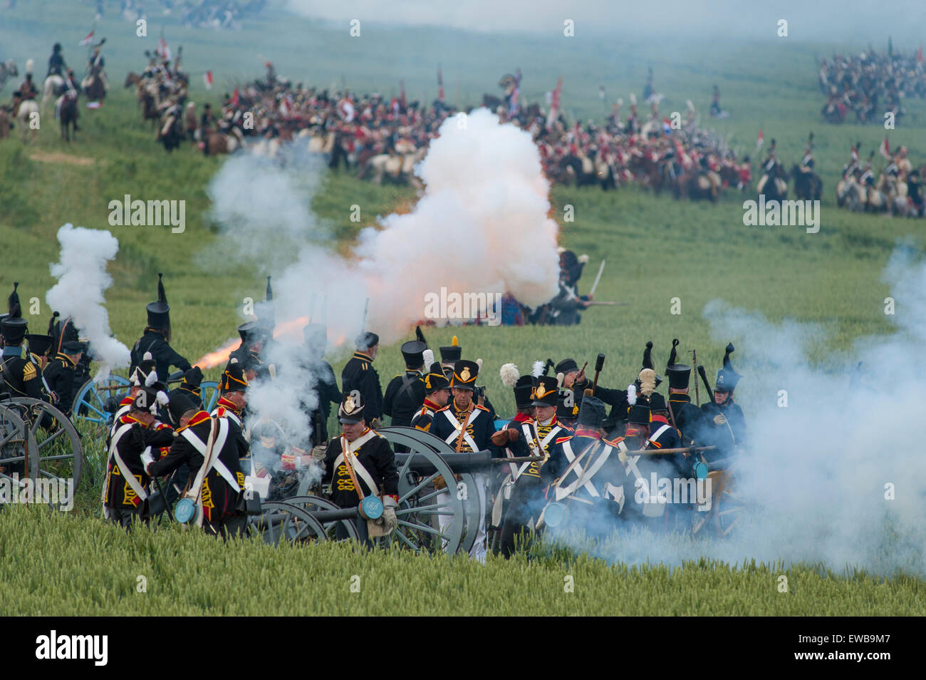 Spectacular reenactment of the Battle of Waterloo on the original ...