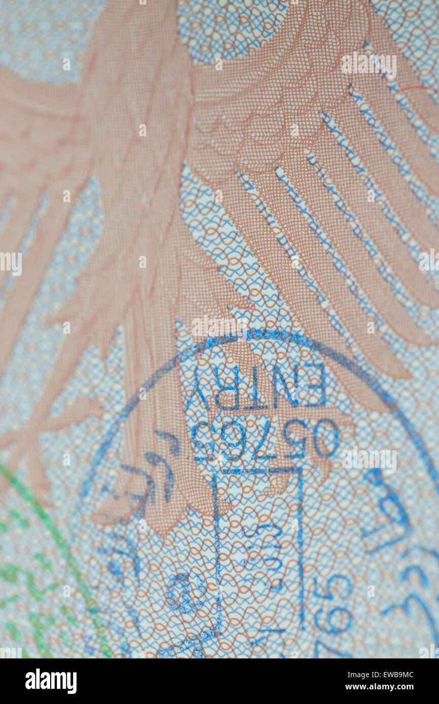 Entry Stamp of the United Arab Emirates in a german Passport Stock ...