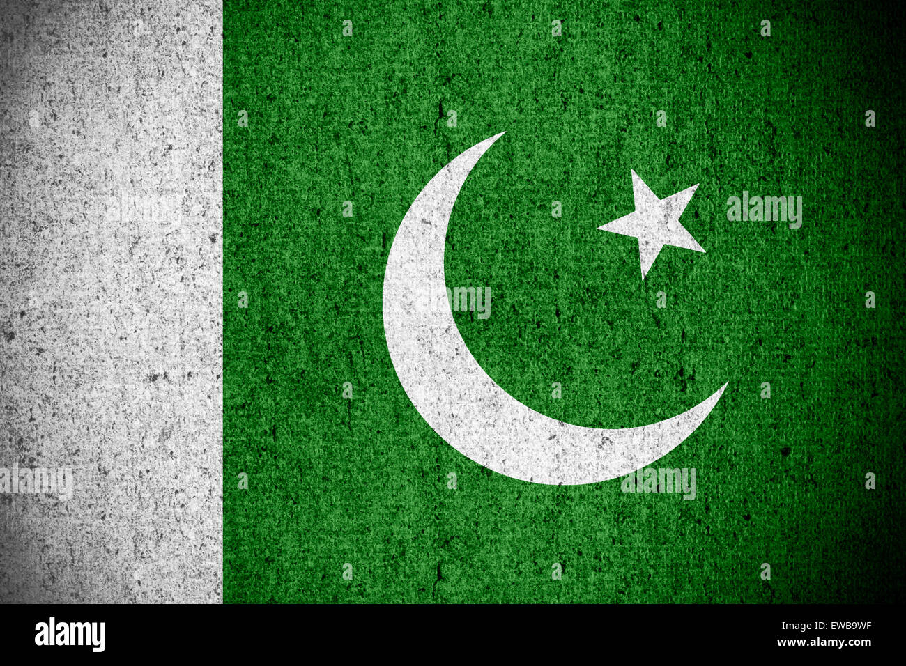 flag of Pakistan or Pakistani banner on rough pattern texture Stock ...