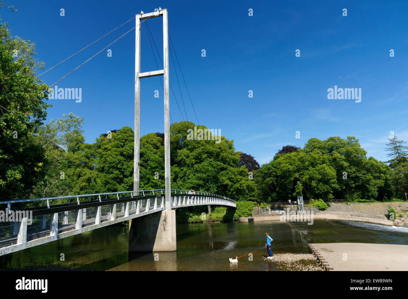 Black wier suspension bridge river hi-res stock photography and images - Alamy