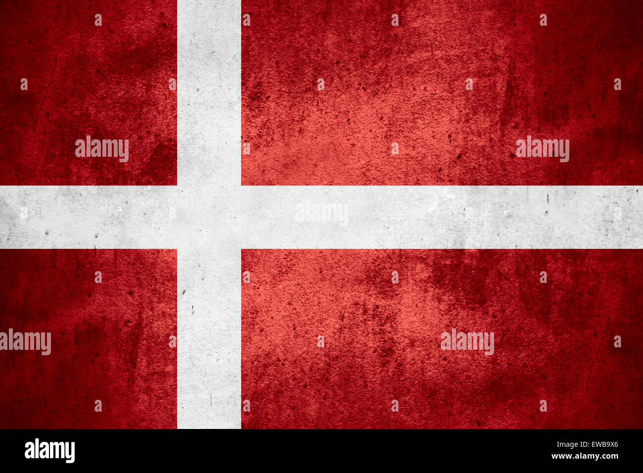 flag of Denmark or Danish banner on rough pattern texture background ...