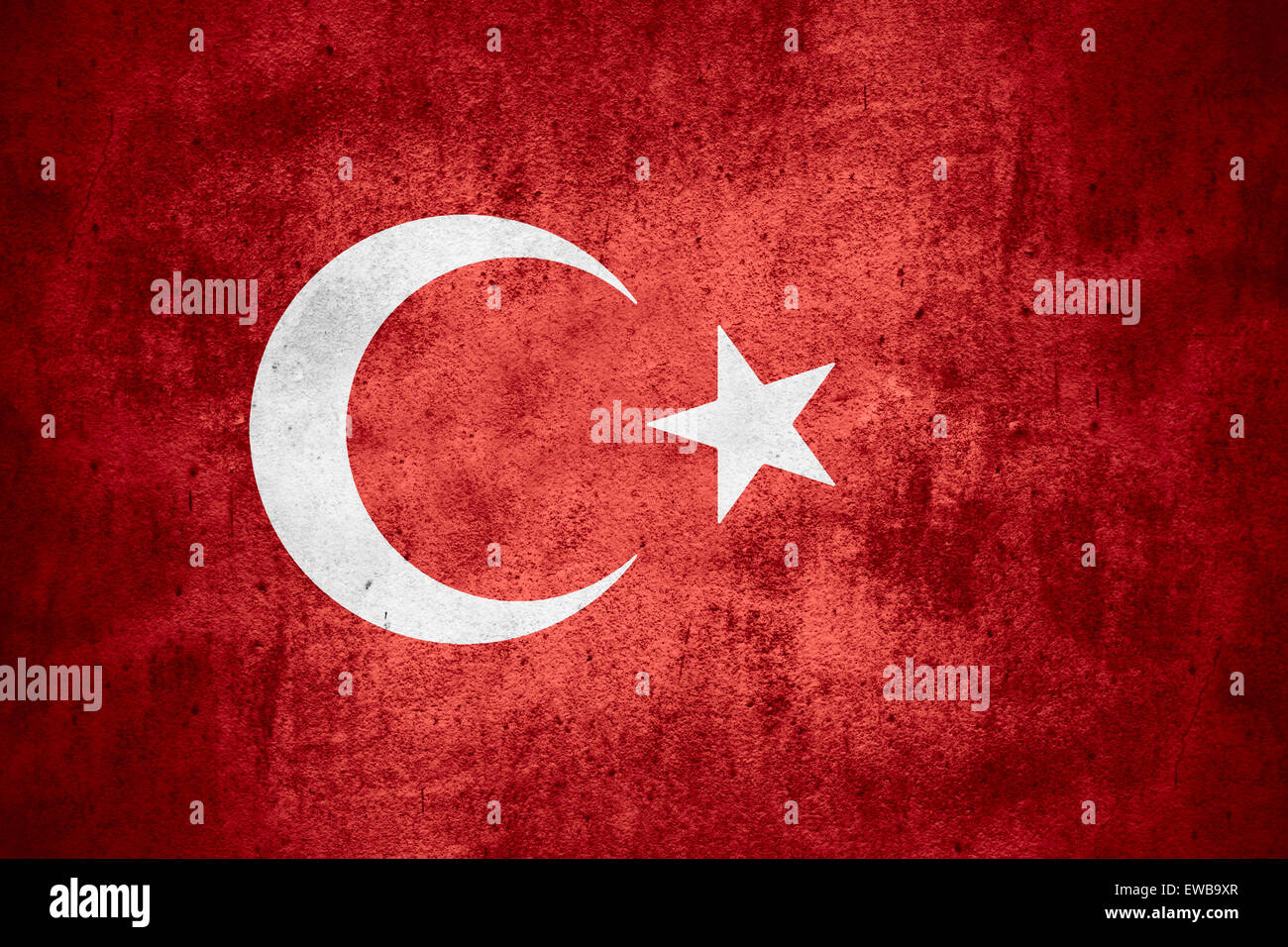 flag of Turkey or Turkish banner on rough pattern texture background ...