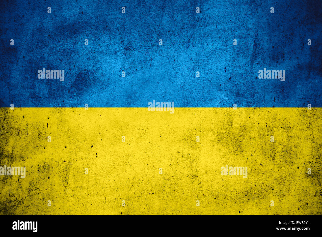 flag of Ukraine or Ukrainian banner on rough pattern texture background ...