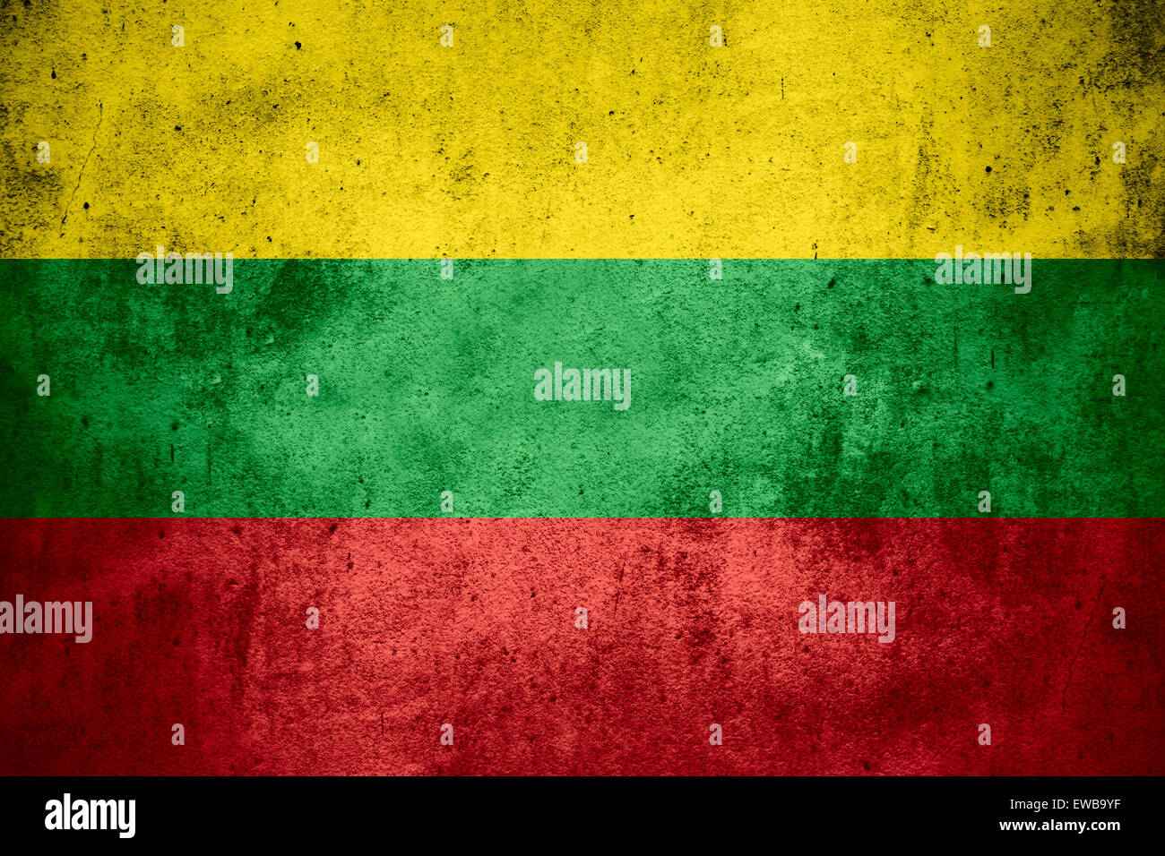 flag of Lithuania or Lithuanian on rough pattern texture background ...