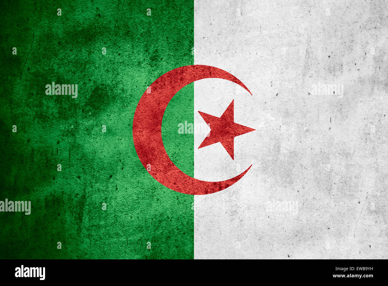flag of Algeria or Algerian banner on rough pattern texture background ...