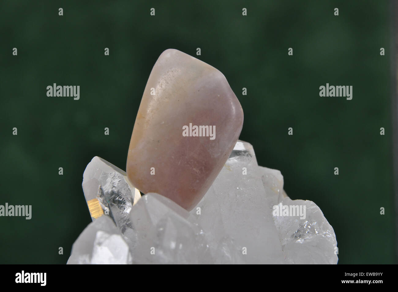 Fluorite on rock crystal Stock Photo - Alamy