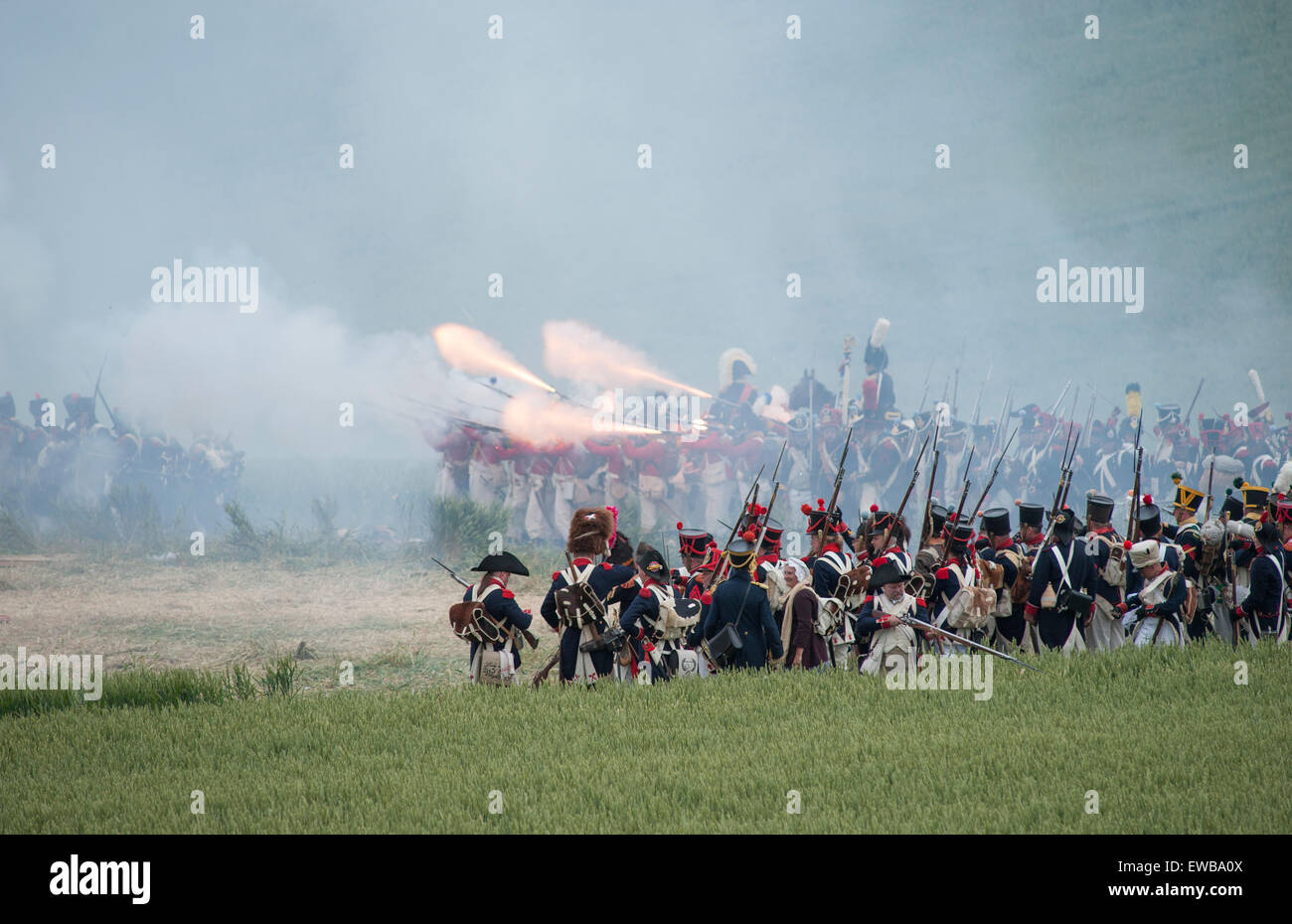 Spectacular reenactment of the Battle of Waterloo on the original ...
