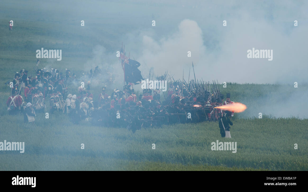Spectacular reenactment of the Battle of Waterloo on the original ...