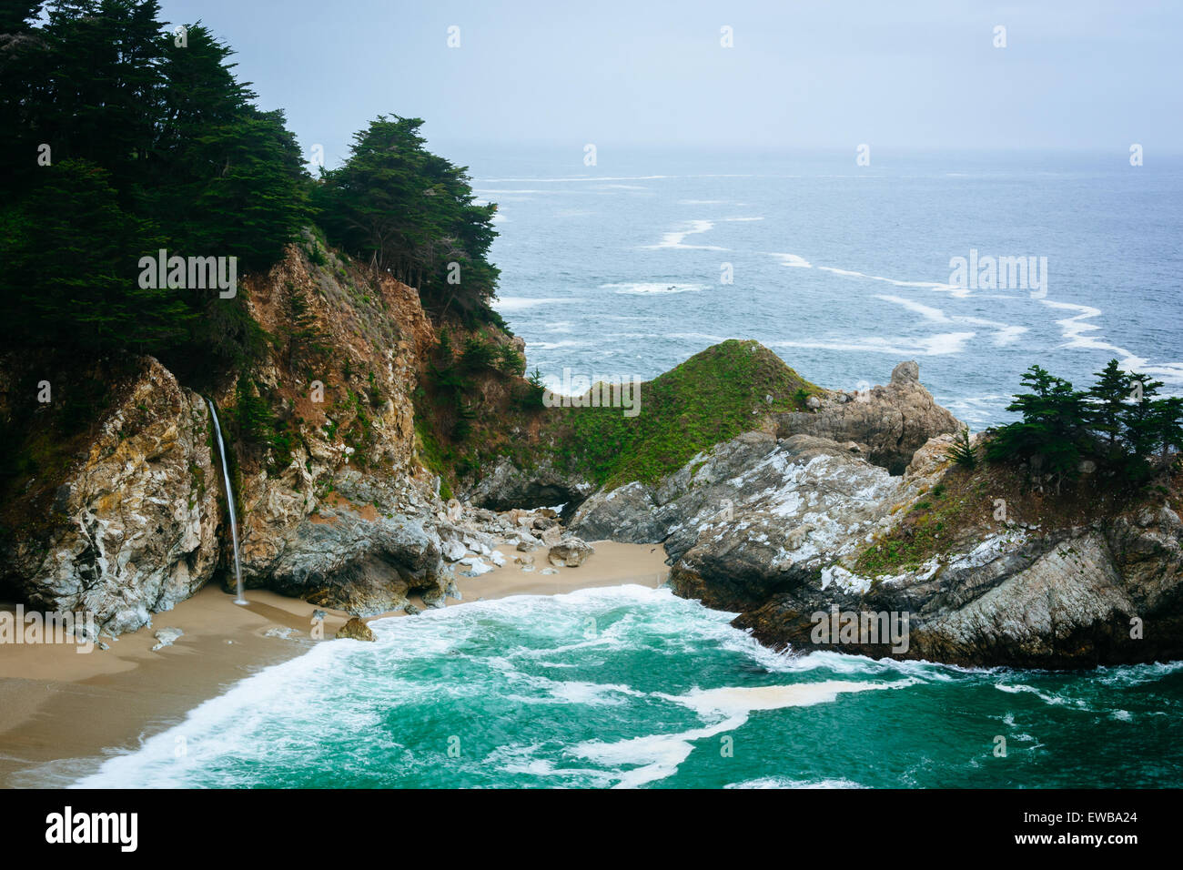 View Of Mcway Falls At Julia Pfeiffer Burns State Park Big Sur