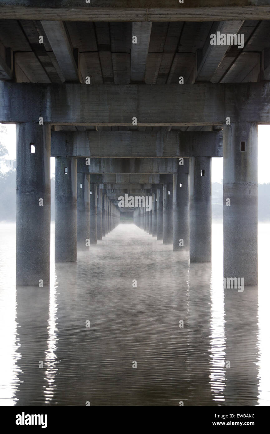 Infinite bridge pillars Stock Photo - Alamy