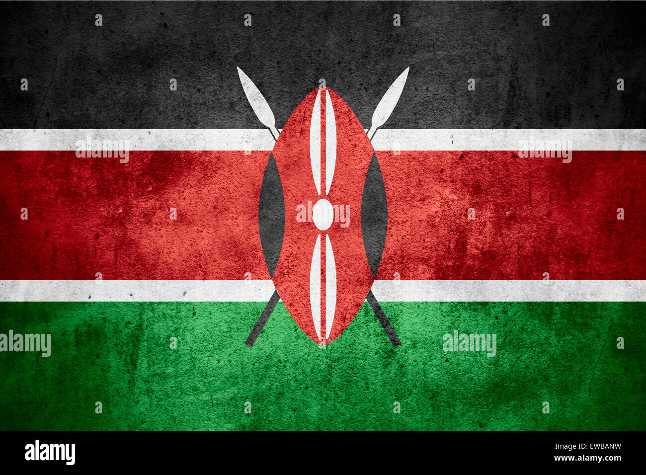 flag of Kenya or Kenyan on rough pattern texture background Stock Photo ...