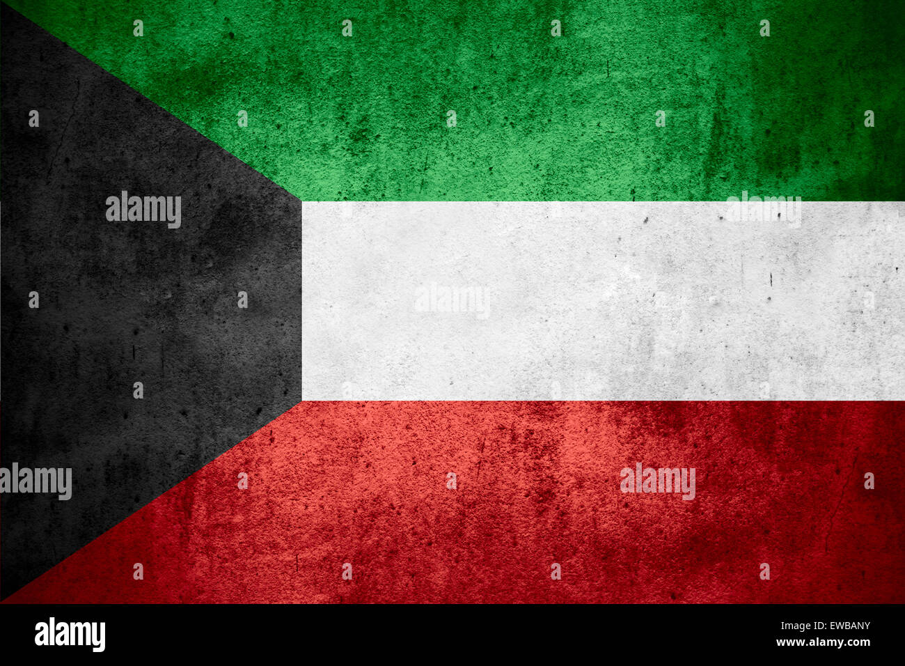 flag of Kuwait or Kuwaiti banner on rough pattern texture background ...