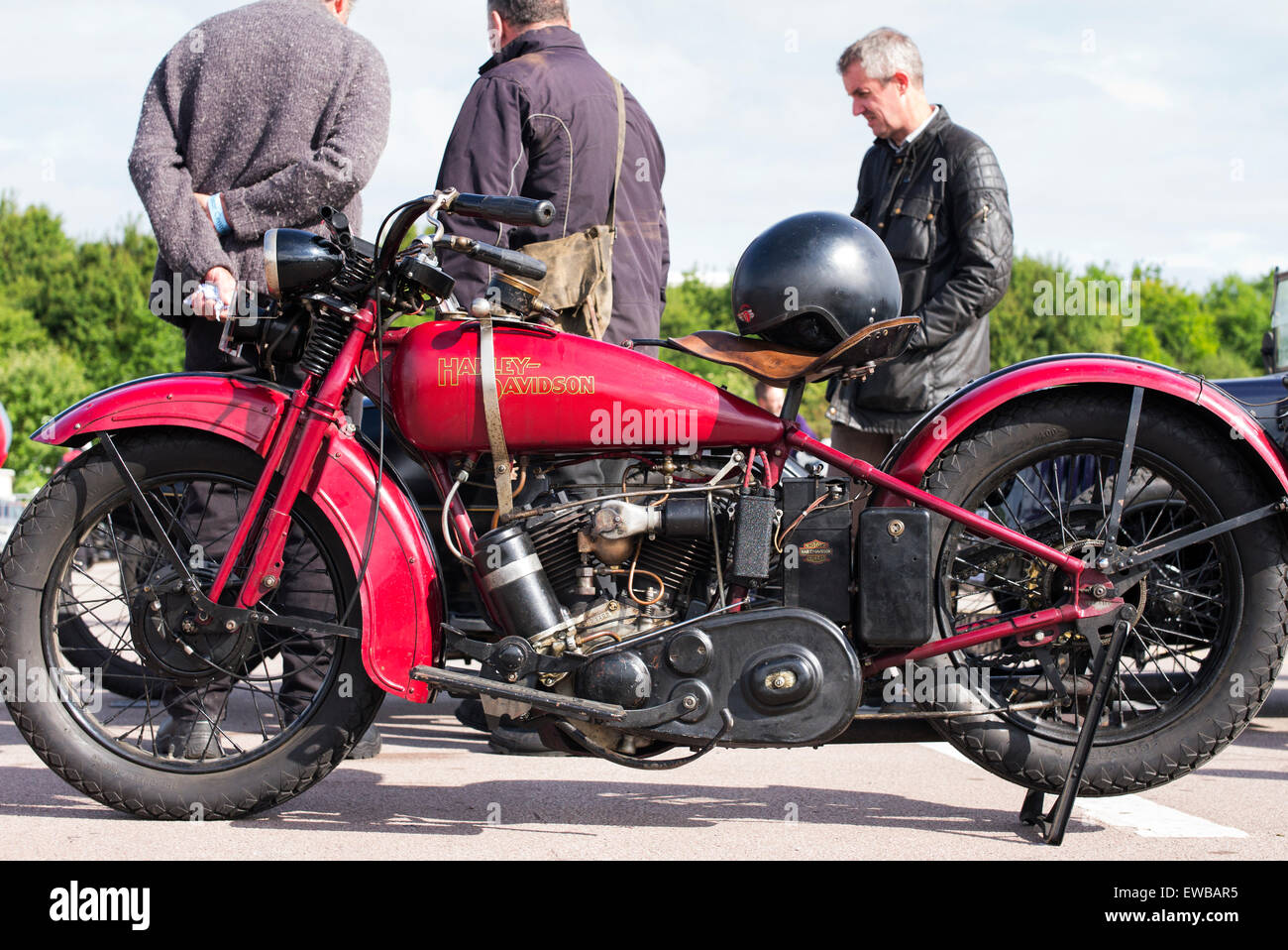 Vintage Harley Davidson Motorcycle at The VMCC Banbury Run. Banbury ...