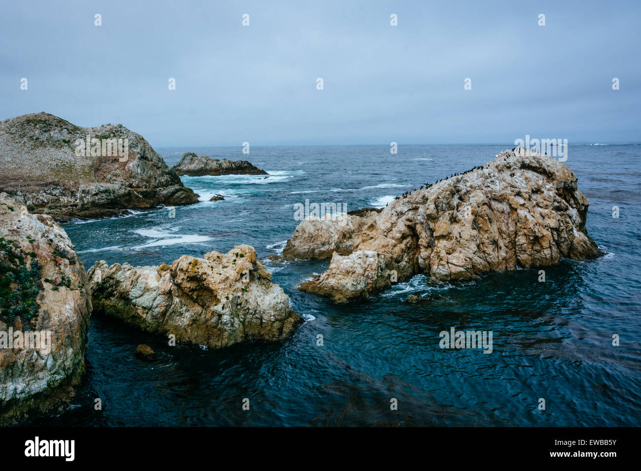 Massive rocks in the Pacific Ocean, at Point Lobos State Natural ...