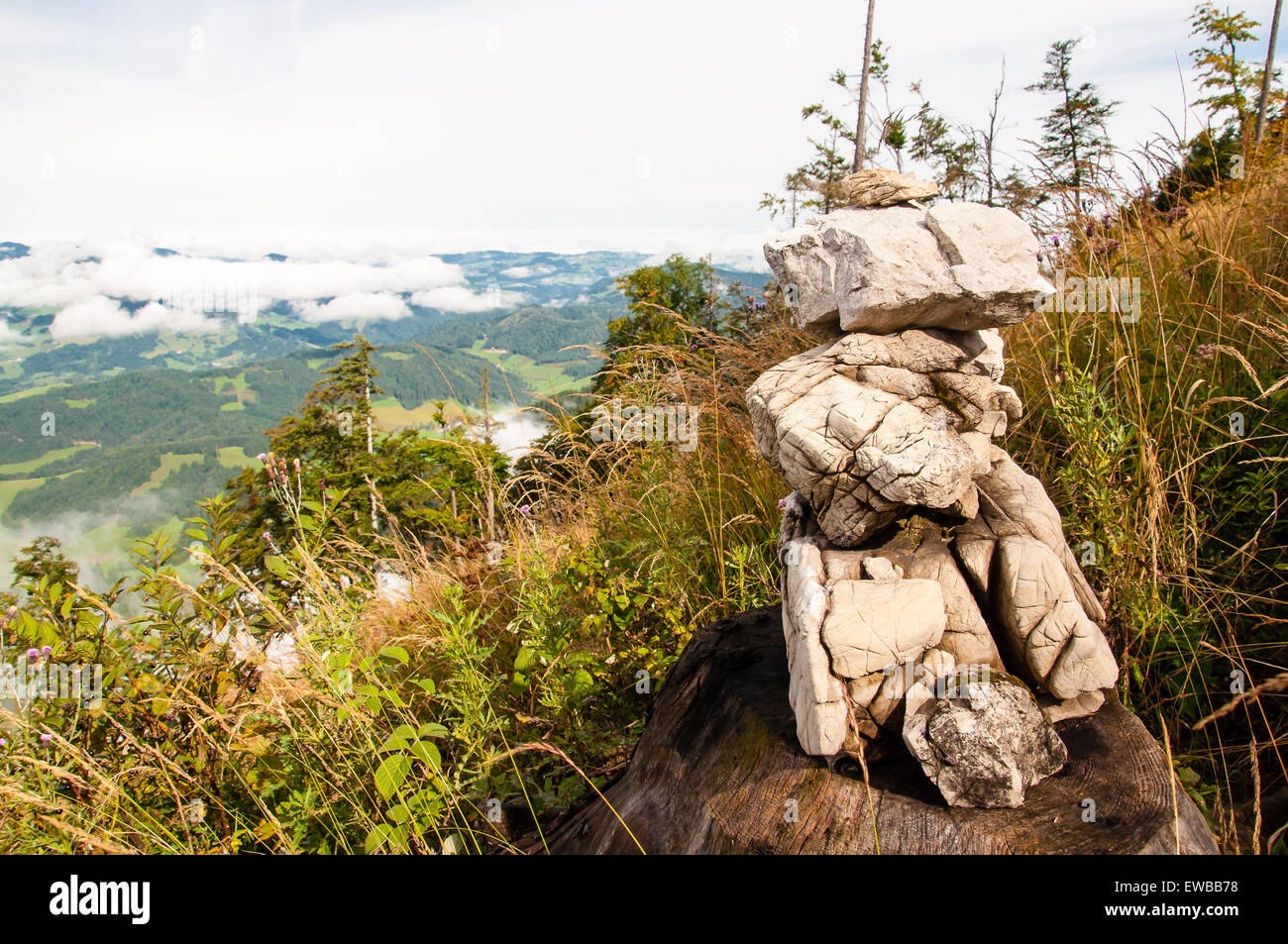 Pile of stones on a mountain top hi-res stock photography and images ...
