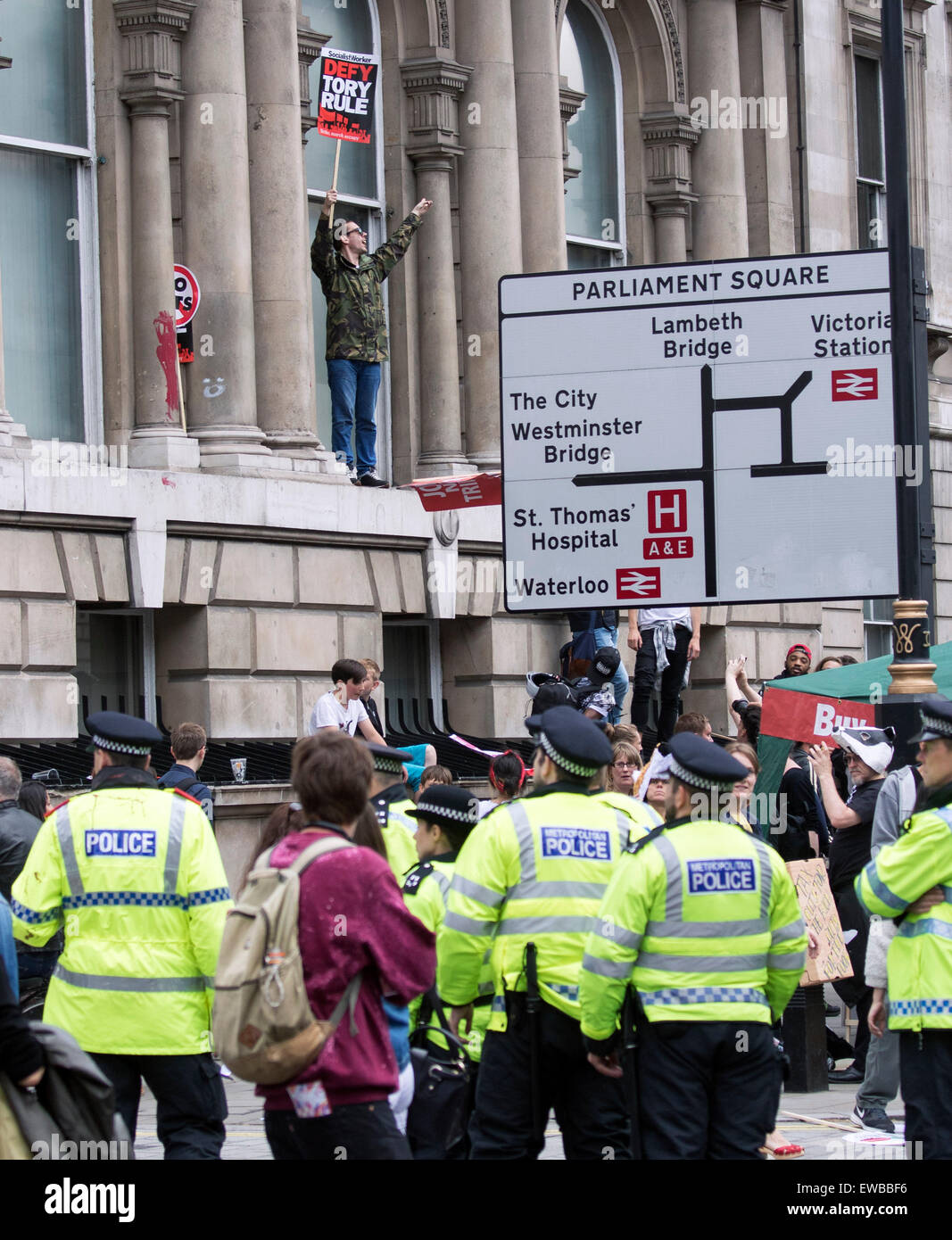 Anti austerity No Cuts protest march demo London Stock Photo - Alamy