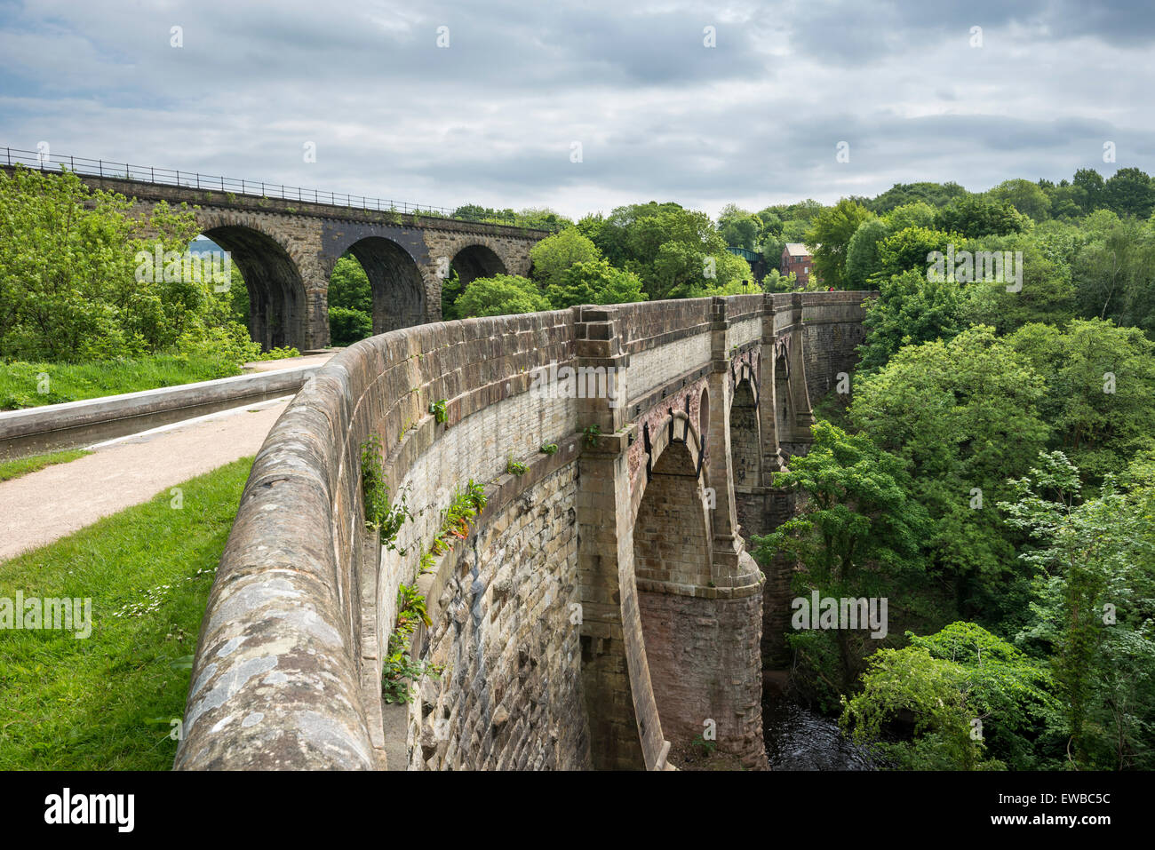 The newly restored stone arches of Marple aquaduct in Greater ...