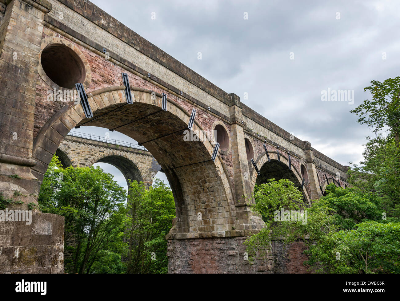 The newly restored stone arches of Marple aquaduct in Greater ...