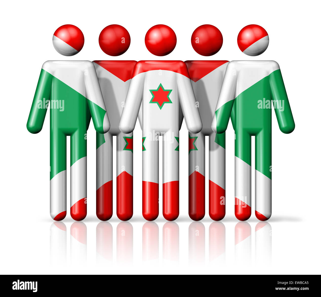 Flag of Burundi on stick figure - national and social community symbol ...
