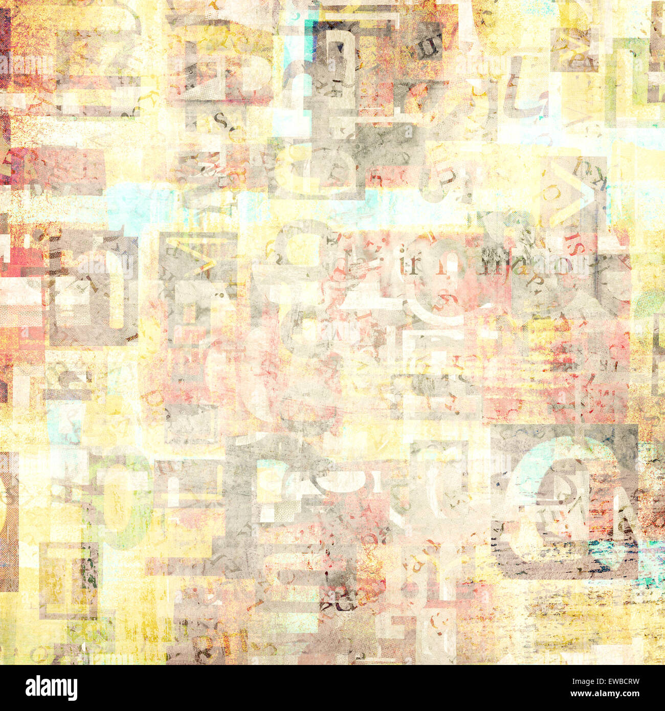 Light colorful newspaper, magazine collage letters background Stock ...