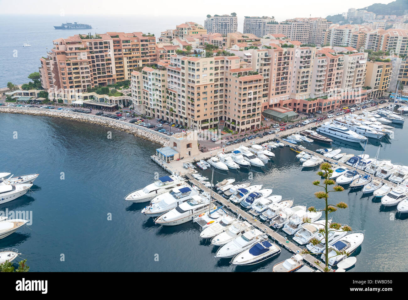 Aerial View on Monaco Harbor with Luxury Yachts, French Riviera Stock ...