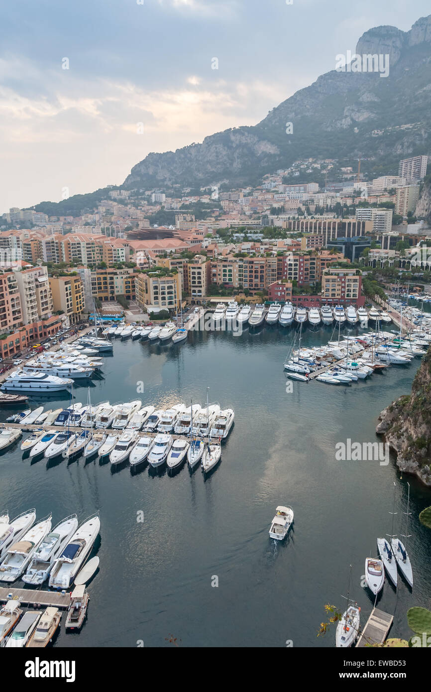 Aerial View on Monaco Harbor with Luxury Yachts, French Riviera Stock ...