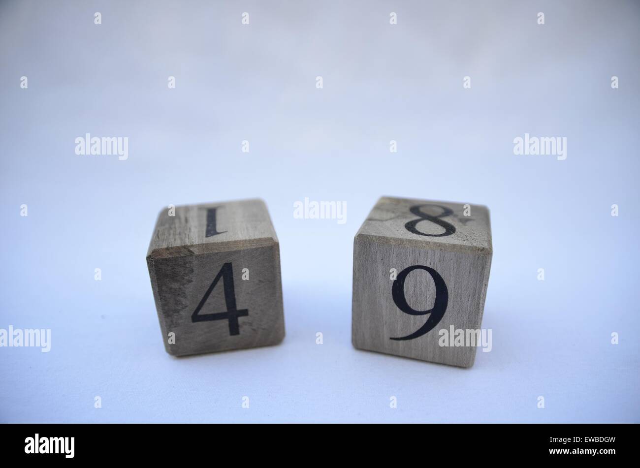 Numbers on wooden cubes Stock Photo - Alamy