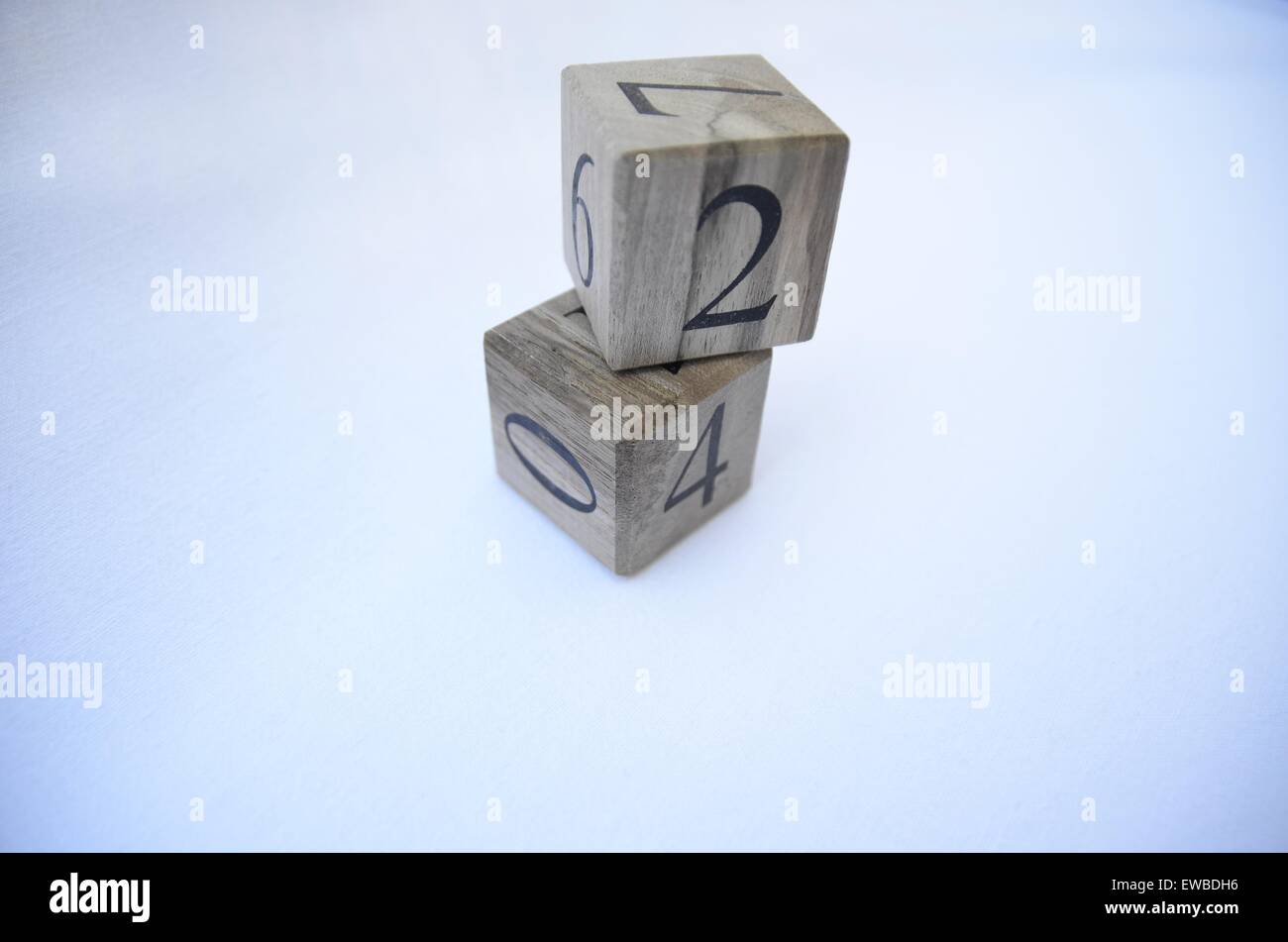 Numbers on wooden cubes Stock Photo - Alamy