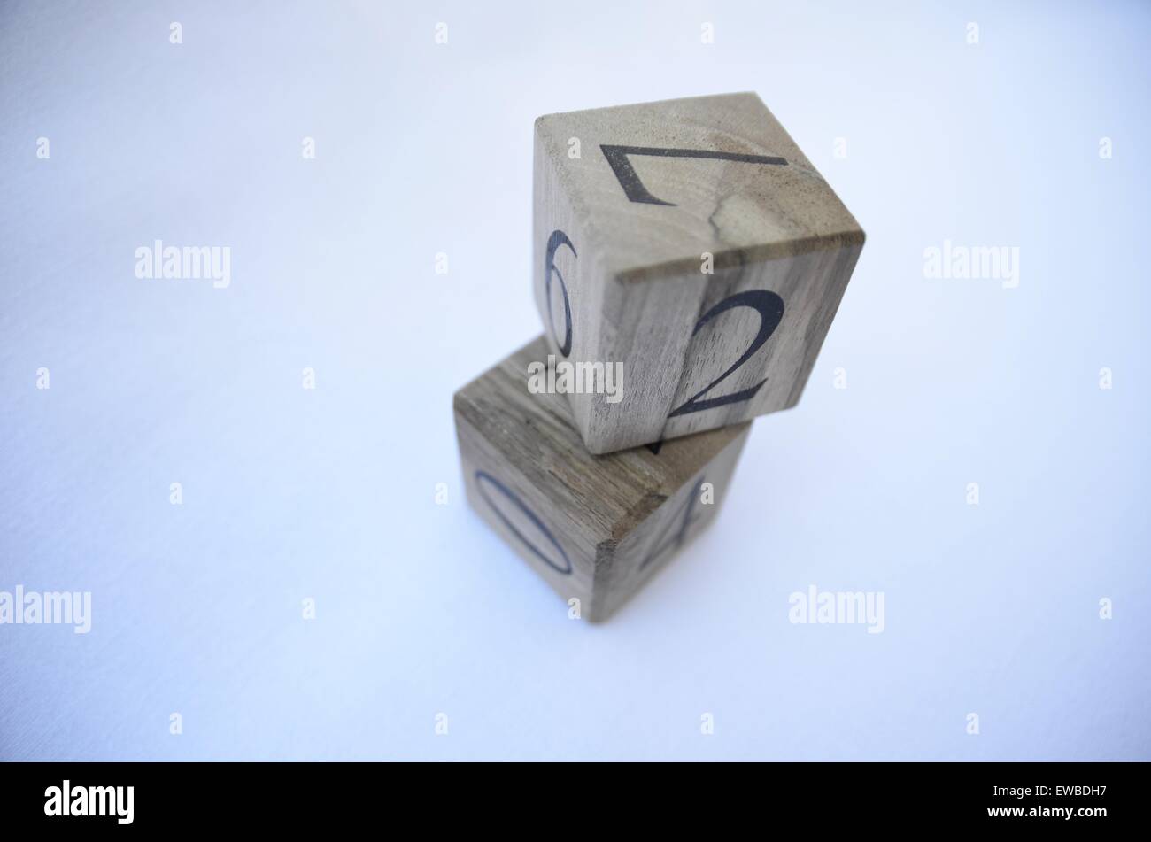 Numbers on wooden cubes Stock Photo - Alamy