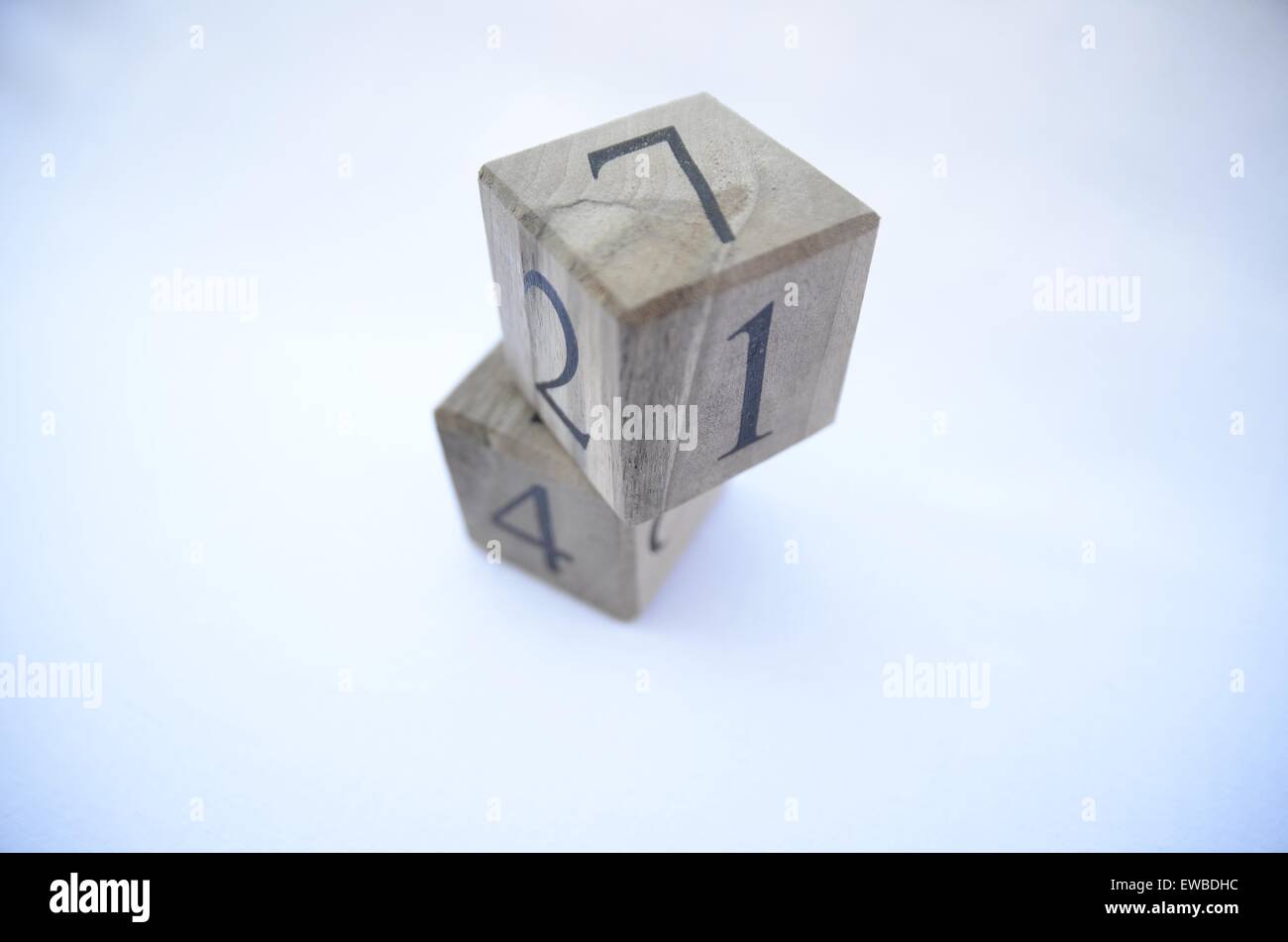 Numbers on wooden cubes Stock Photo - Alamy