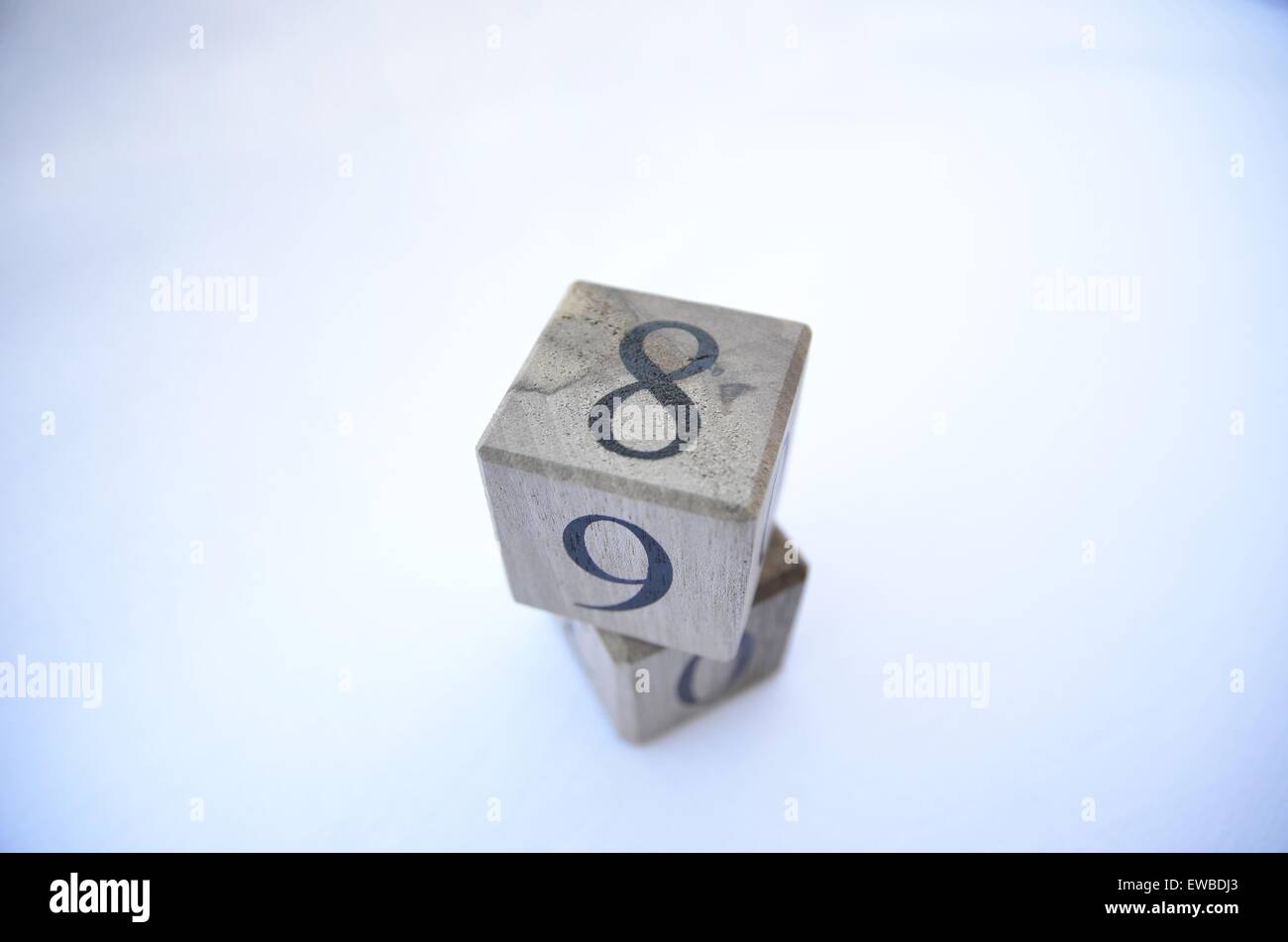Numbers on wooden cubes Stock Photo - Alamy