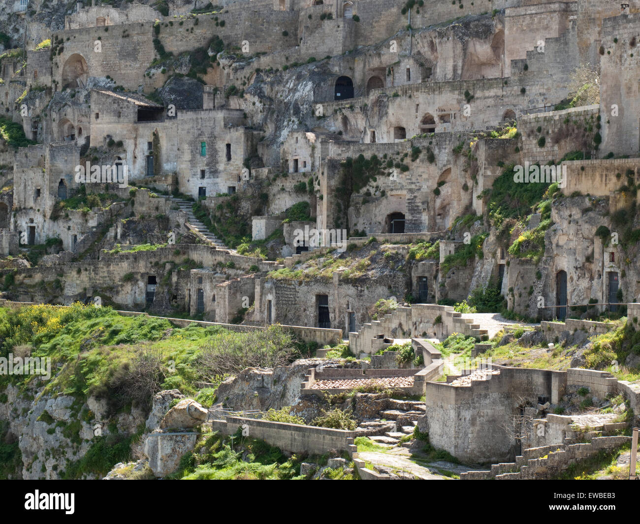 Matera, Puglia, Italy. Ancient town built into the rocks around the ...