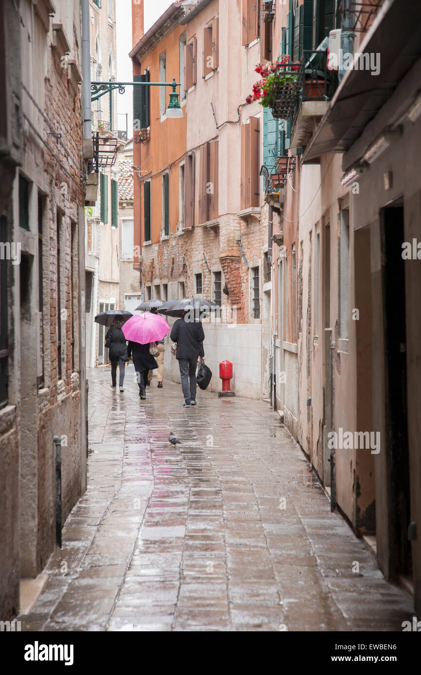 Rain in the Streets of Venice, Italy Stock Photo - Alamy