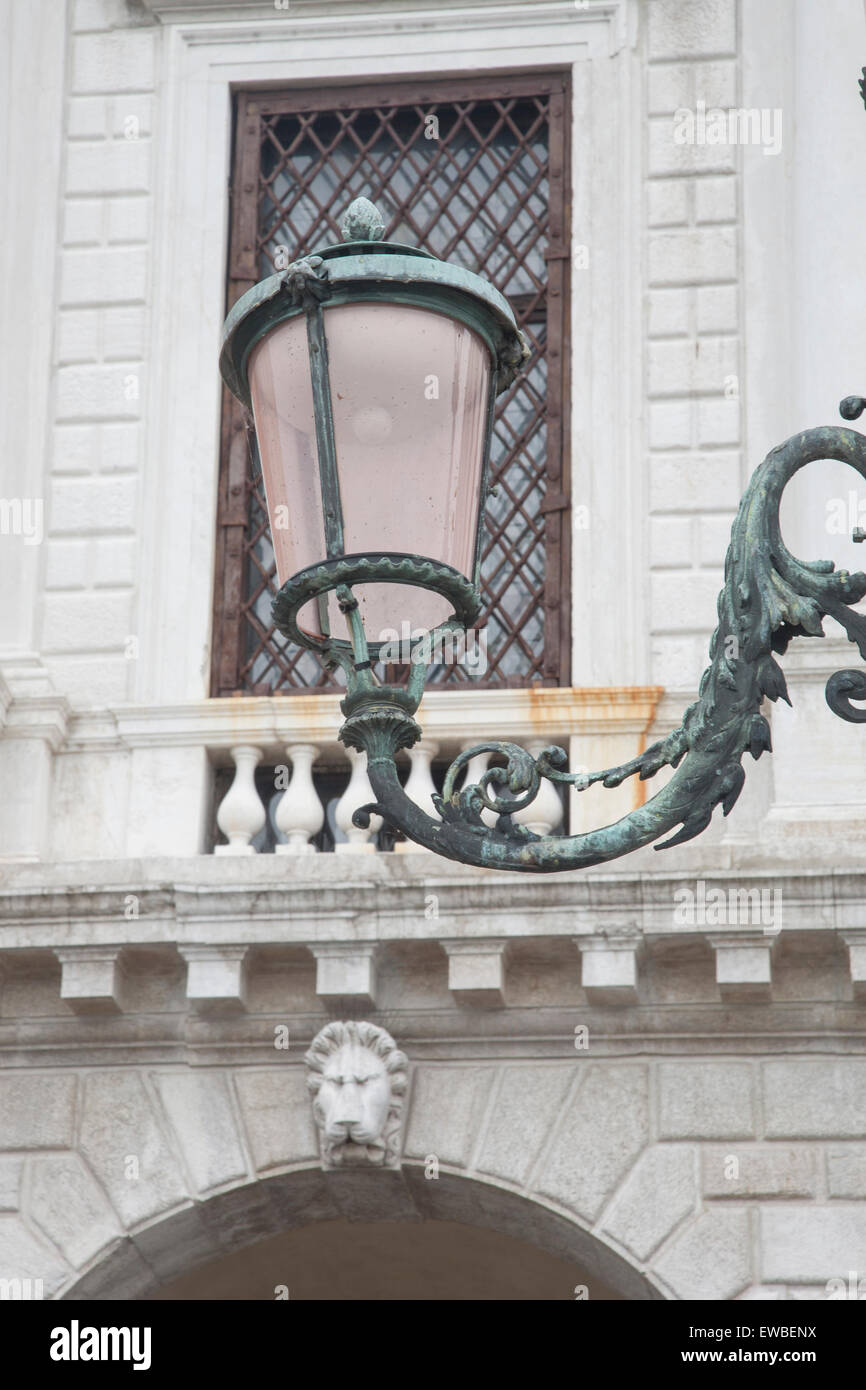 Facade and Lamppost, Venice, Italy Stock Photo - Alamy