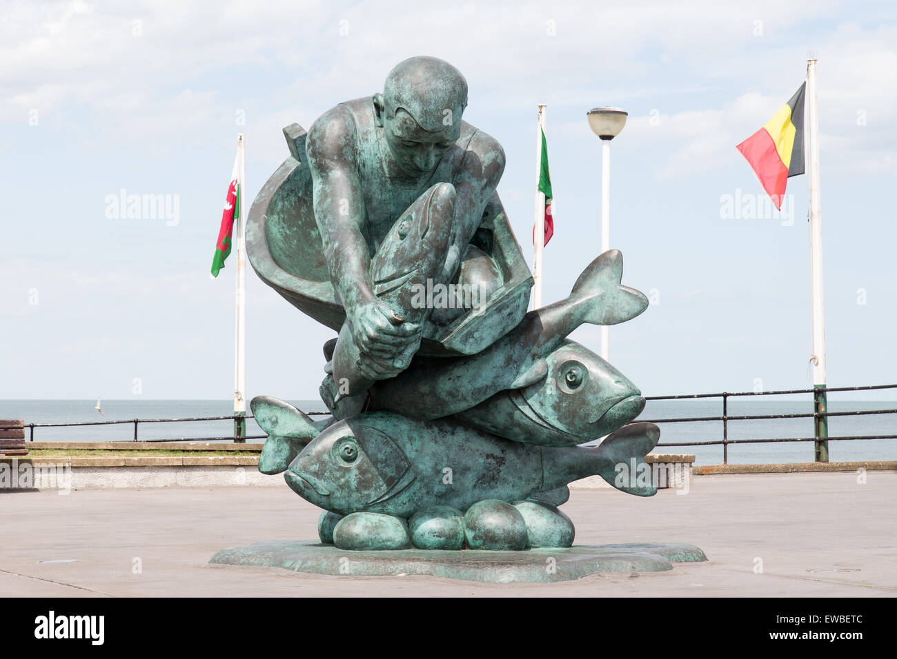 'Embracing the Sea', by sculptor John Buck, in front of the pier Deal ...