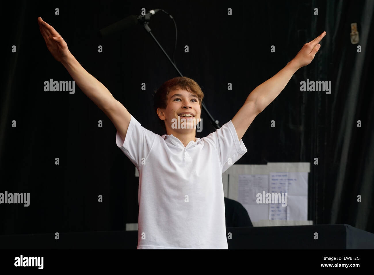 London, UK. 21st June, 2015. Billy Elliot The Musical cast preforms at ...
