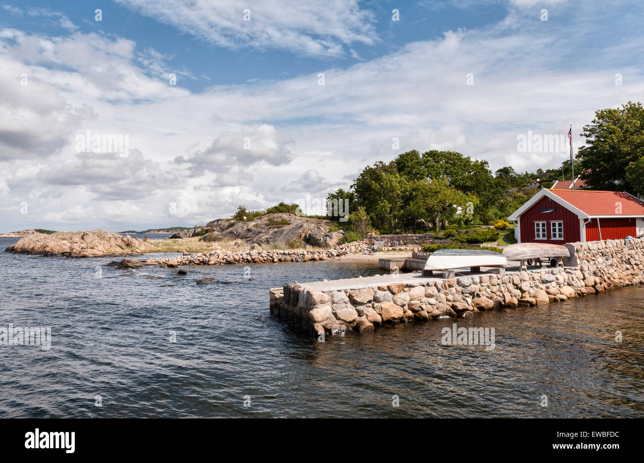 Norway - the quay on the island of Søndre Sandøy, one of the Hvaler ...